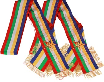 Masonic Order of Eastern Star OES Complete Sash Set, Set of 5 Sashes ...