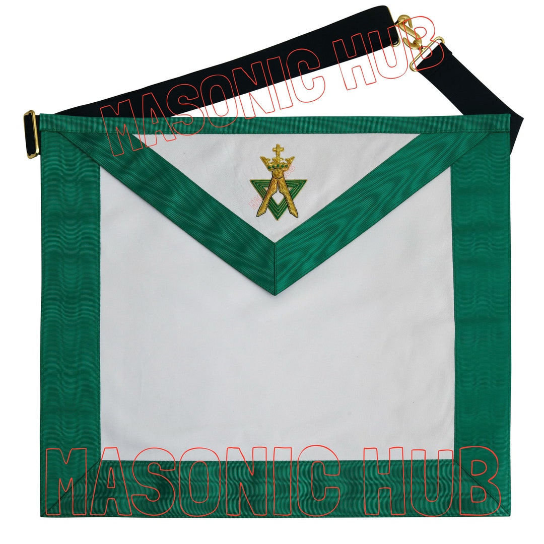 Handcrafted Lambskin Green Masonic Allied Degree and Member Apron for ...