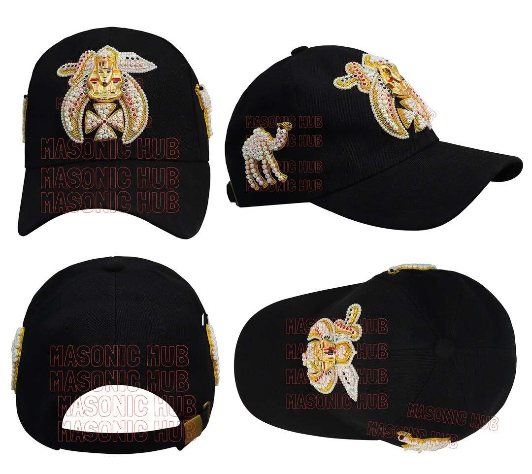 Premium Masonic Shriner Black Cap - Handcrafted With Camel Emblem ...