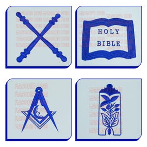 Masonic Blue Lodge Officer Aprons Set of 12 - Gloves , Chain Collars ...