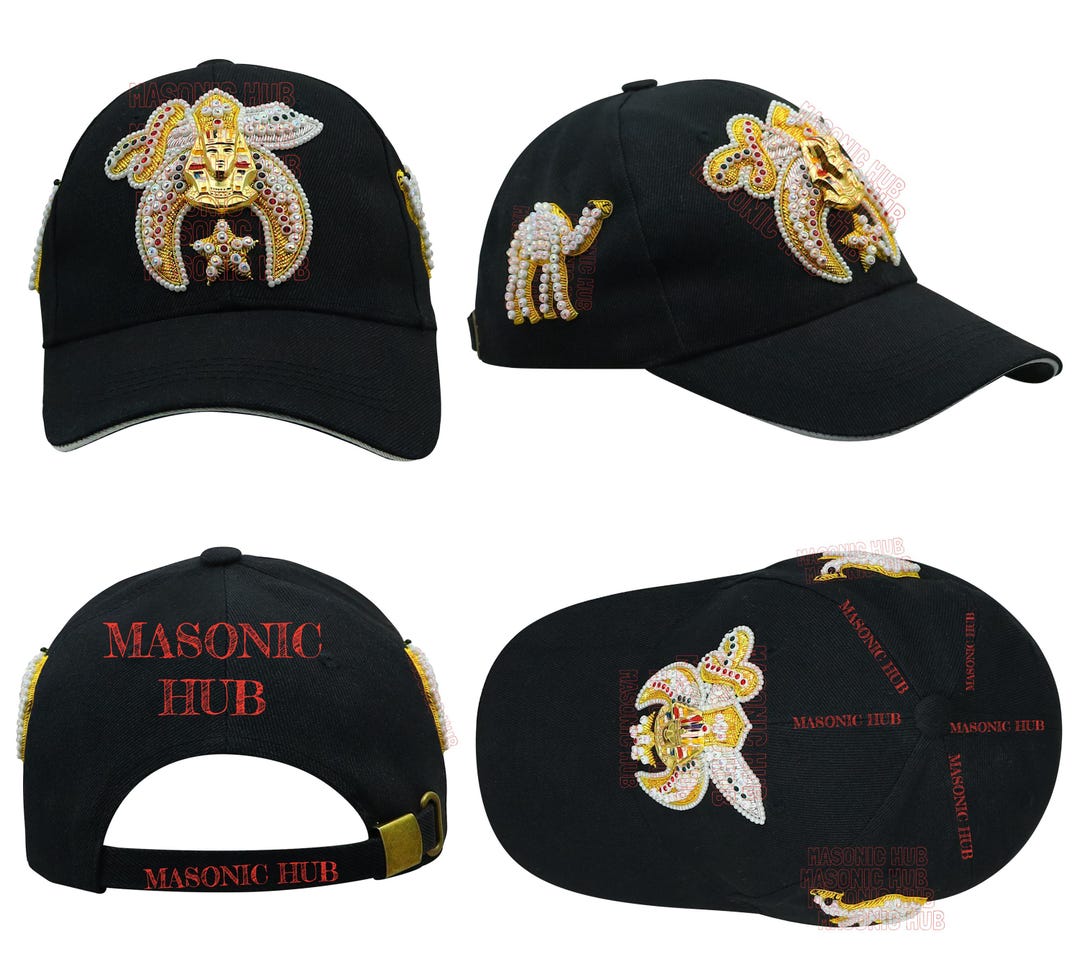 Masonic Shriner Black Cap – Handcrafted With Star - Camel Emblem ...