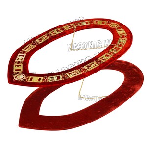 Masonic Heroines of Jericho Women's Chain Collar, HOJ COLLAR Red Backing - GOLD - Etsy