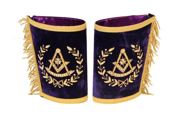 Masonic Grand Past Master Purple Gauntlets Cuffs Gold Bullions - Etsy