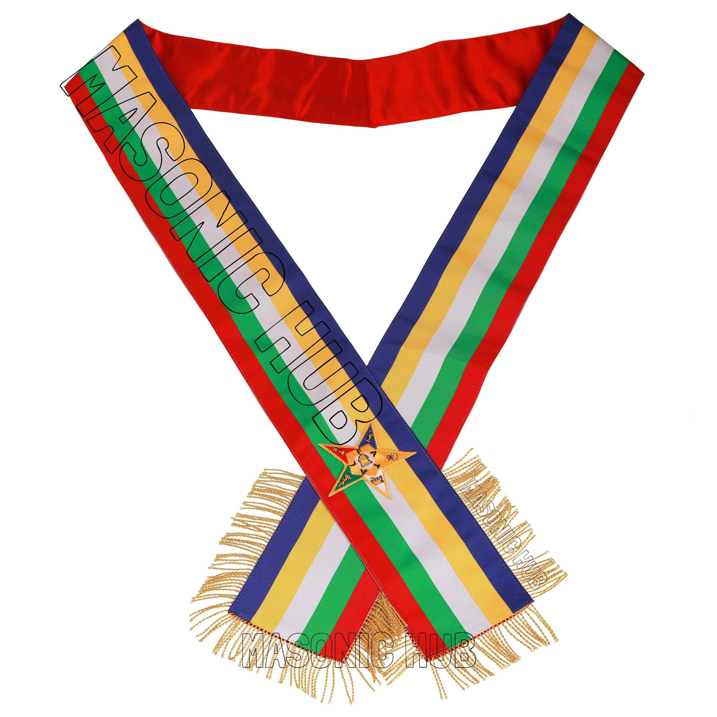 Masonic Order of the Eastern Star OES Five Color Sash With Red - Etsy