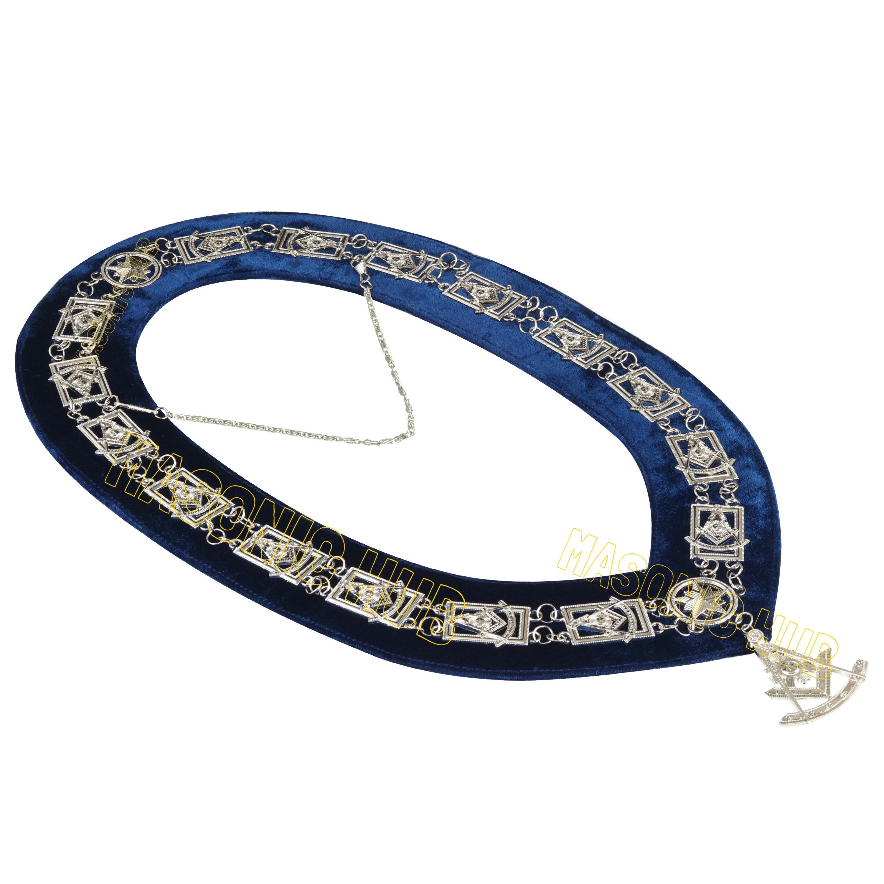 Masonic Past Master Metal Chain Collar Blue Backing Free - Etsy