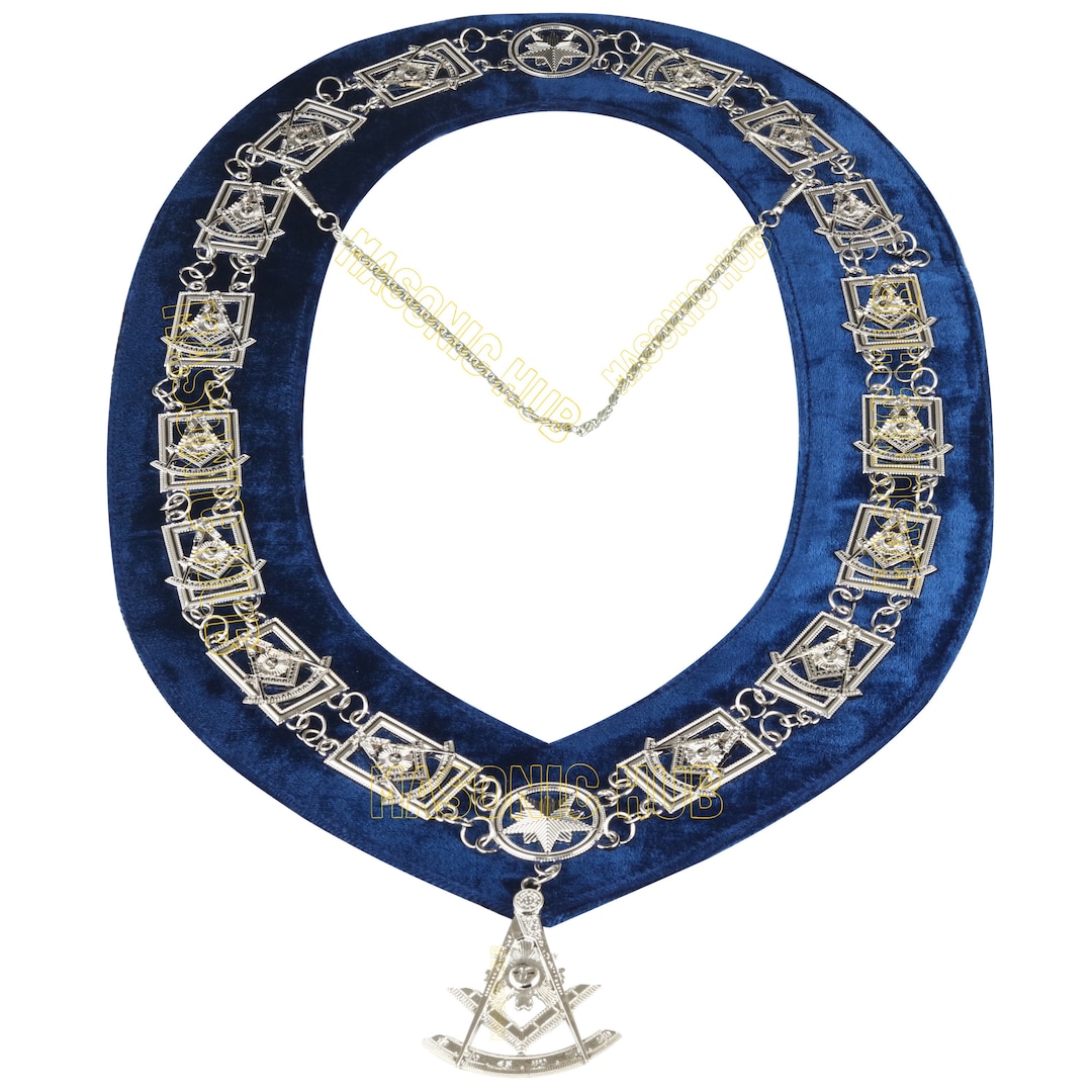Masonic Past Master Metal Chain Collar Blue Backing + Free Jewel - Etsy