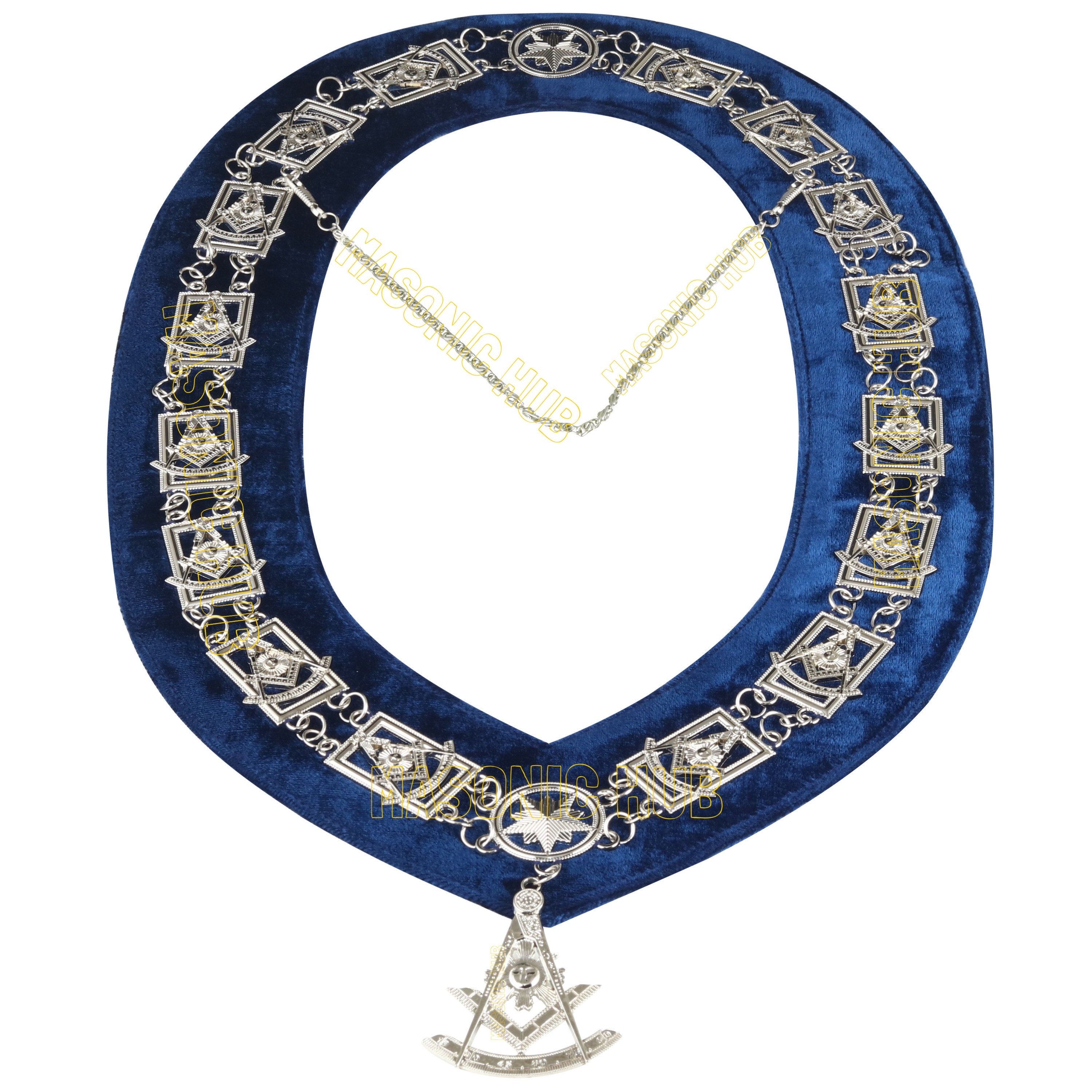 Masonic Past Master Metal Chain Collar Blue Backing Free - Etsy