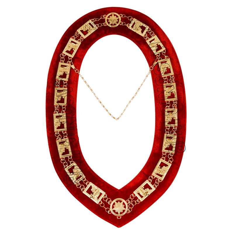 Knights Templar Masonic Regalia Metal Chain Collar With Red - Etsy