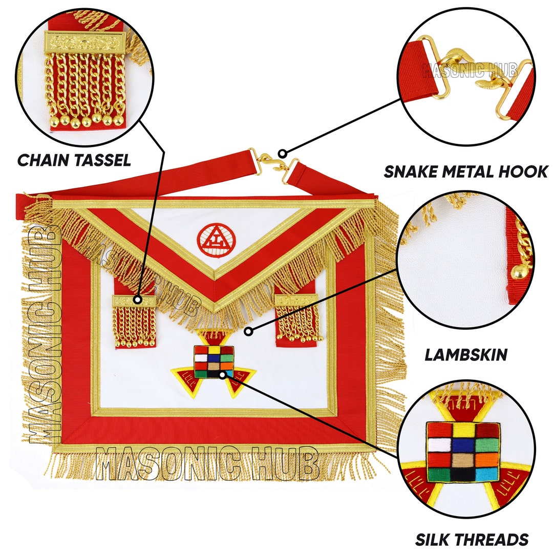 Masonic Royal Arch Past High Priest 100% Lambskin Apron PHP - HAND ...