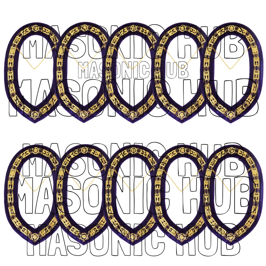 Masonic Regalia Cryptic Mason Royal & Select Master Chain Collar Set of ...