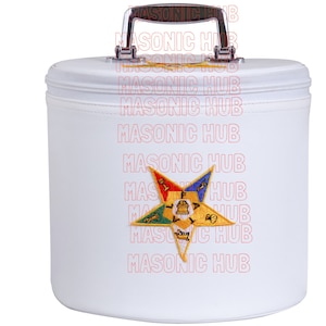 New Order of Eastern Star Fez Cap Case in White With Emblem - Hand Made ...