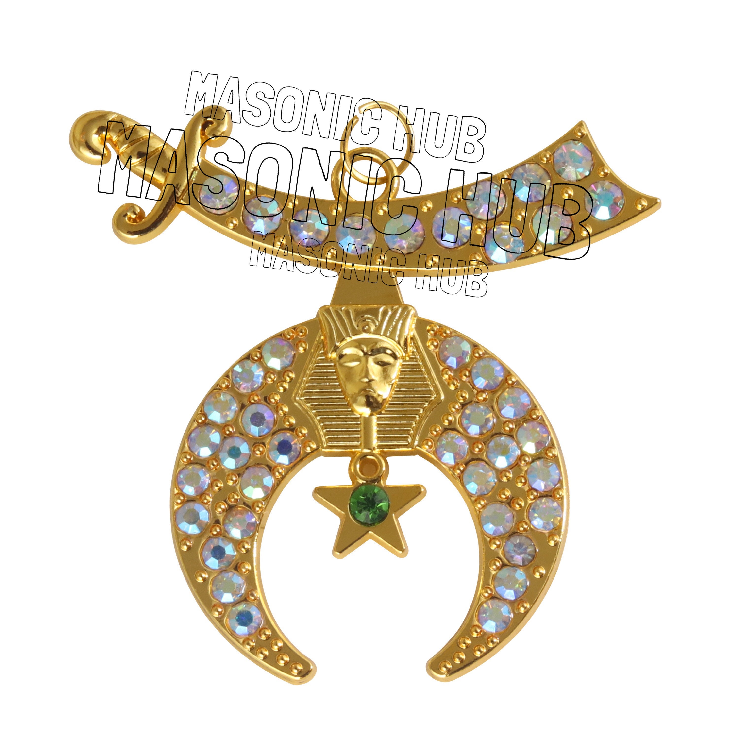 Masonic Regalia Rhinestones Shriner Jewels Gold Plated With Rhinestones ...
