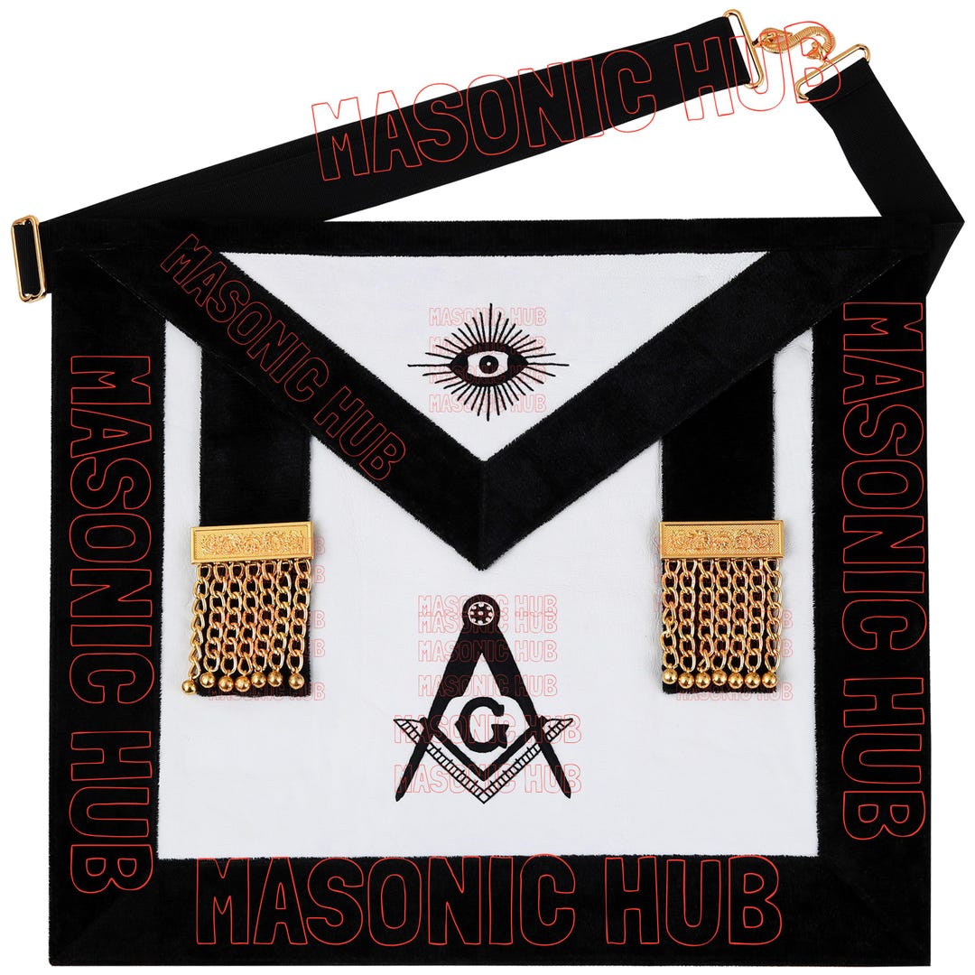Masonic Master Mason Funeral Apron 100% Lambskin Hand Embroidered ...
