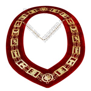 Masonic Heroines of Jericho Women's Chain Collar, HOJ COLLAR Red Backing - GOLD - Etsy