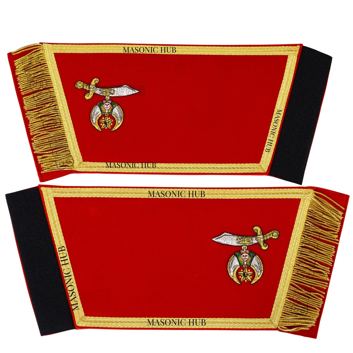 Masonic Shriner Red Gauntlets Cuffs Shriners Bullion Hand - Etsy