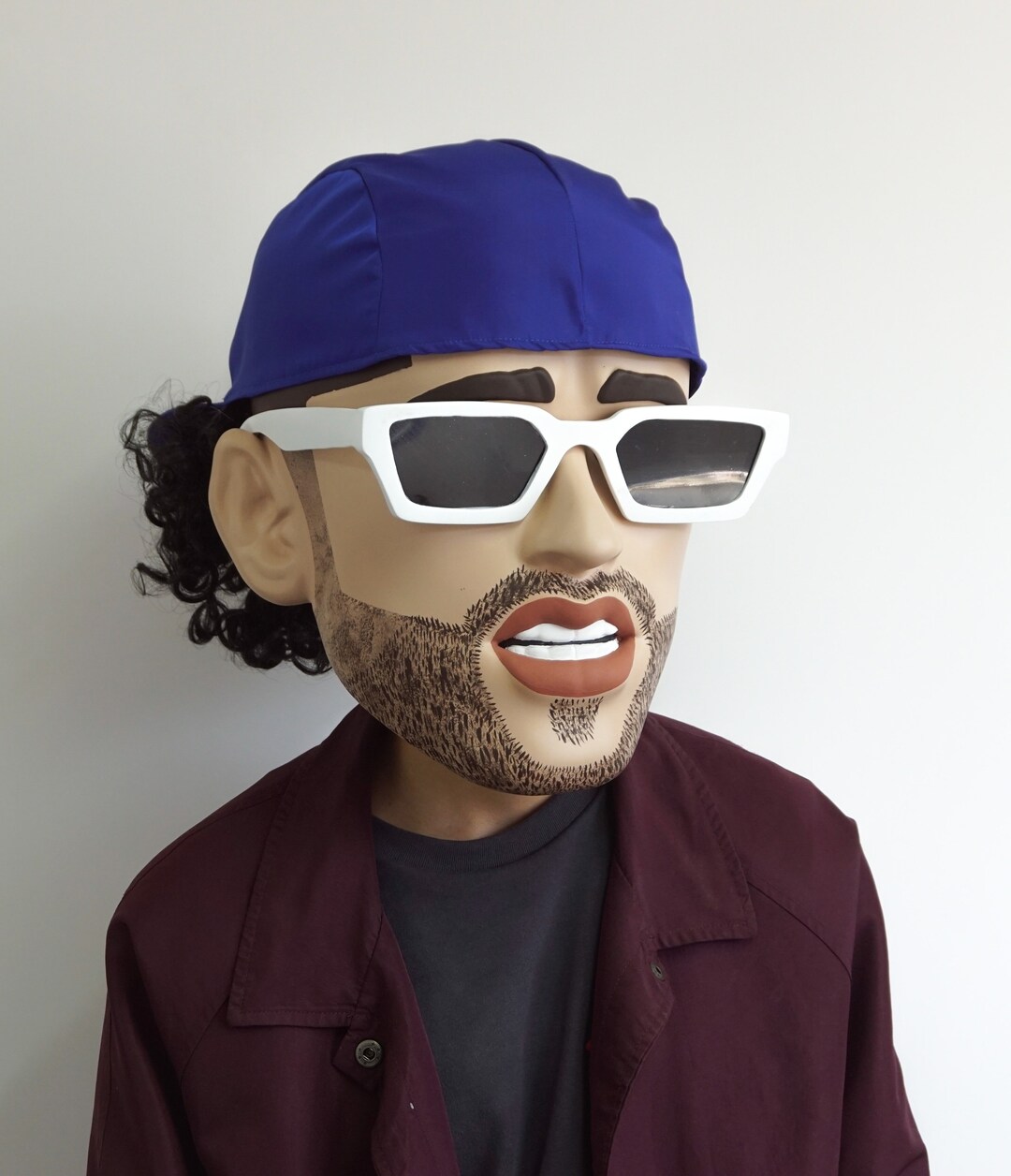 Bad Bunny Conejo Malo Cabezón Big Head Hora Loca Gorra Azul - Etsy