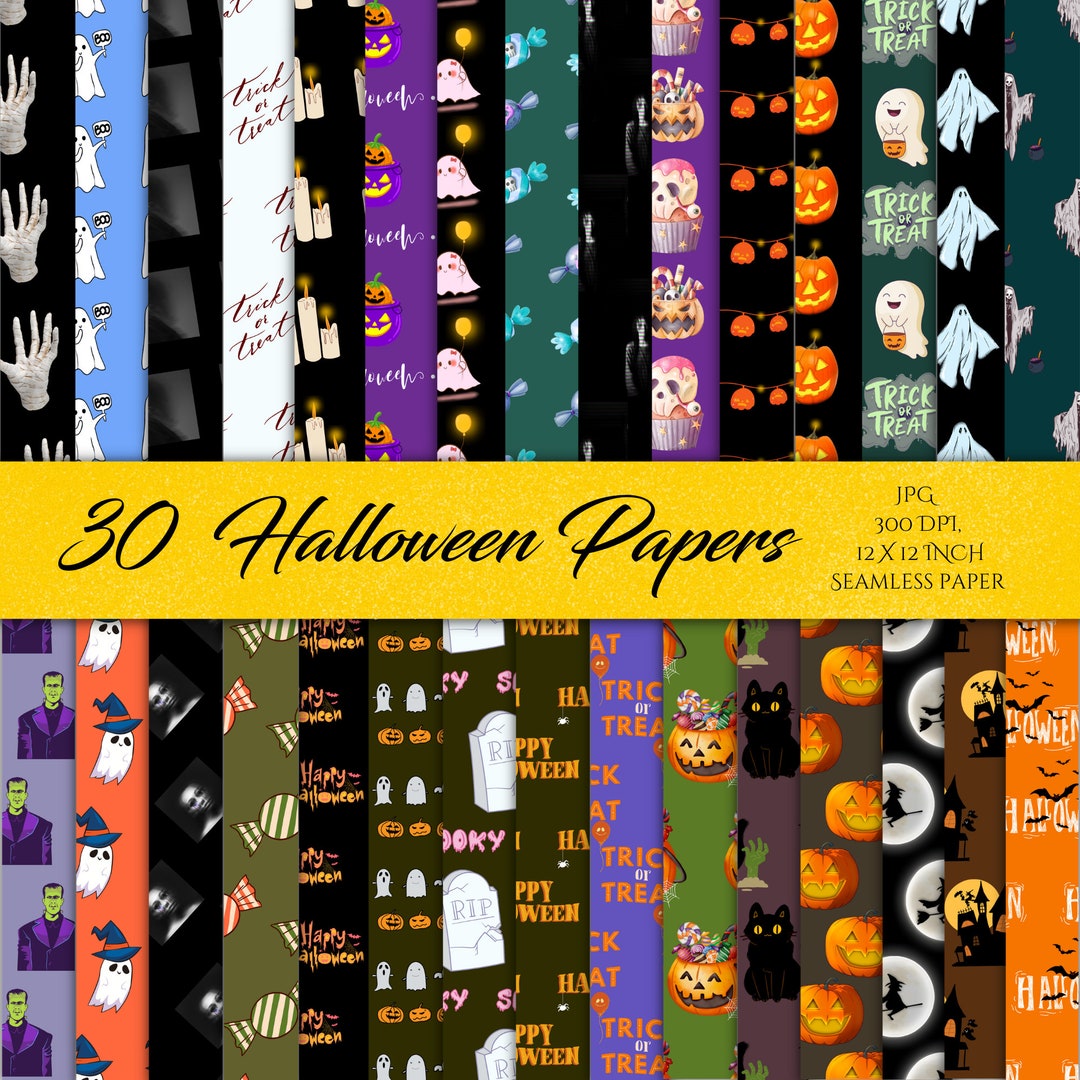 Halloween Digital Paper - Etsy