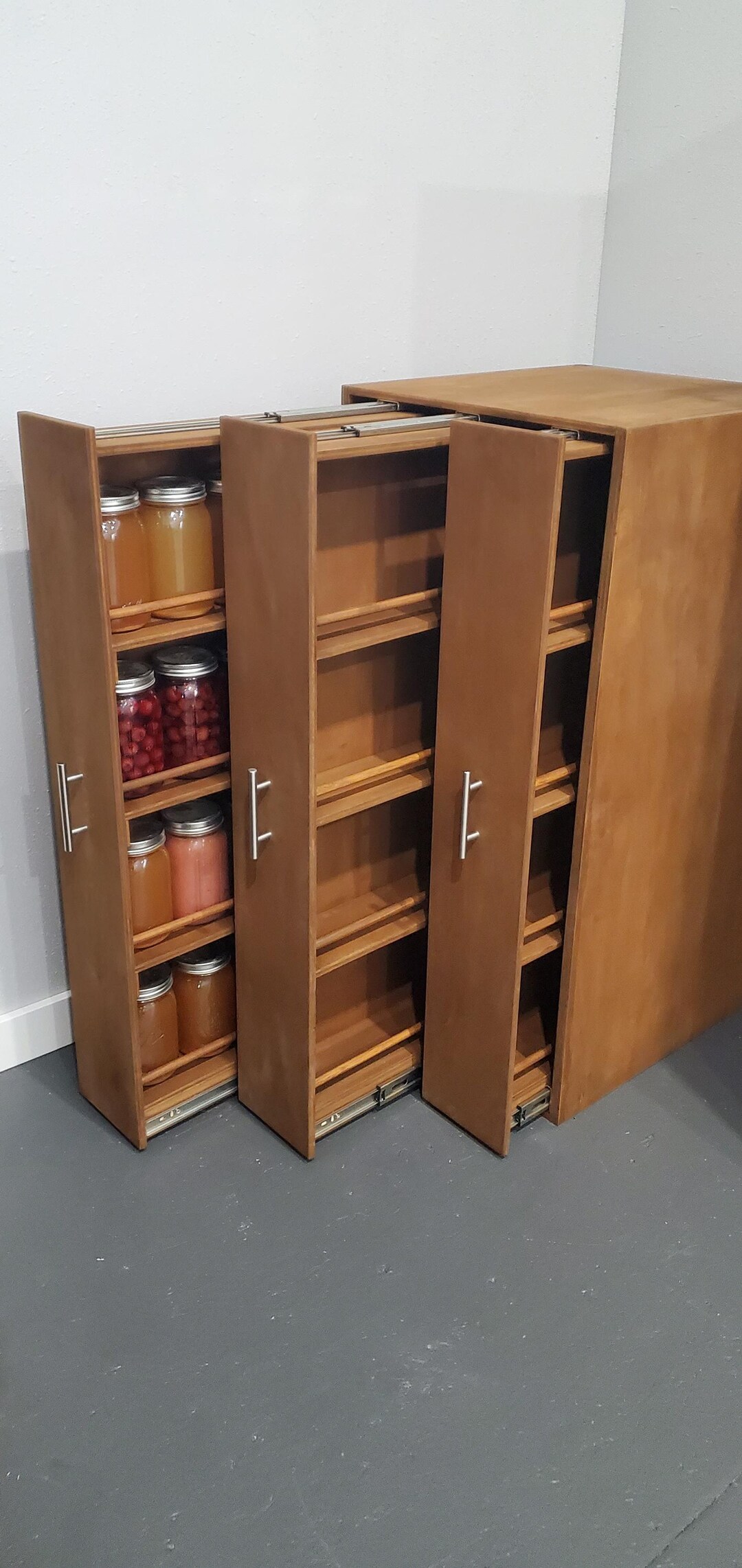 Handmade Canning Cabinet – 3 Pull-out Drawers, Soft-close Slides, Holds ...