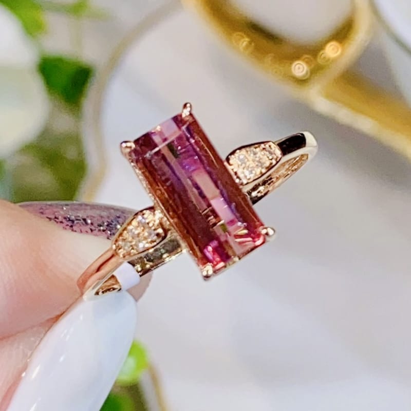 Pink Tourmaline Ring - Etsy
