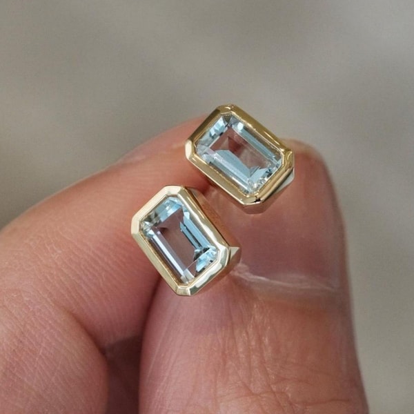 Aquamarine Earrings - Etsy