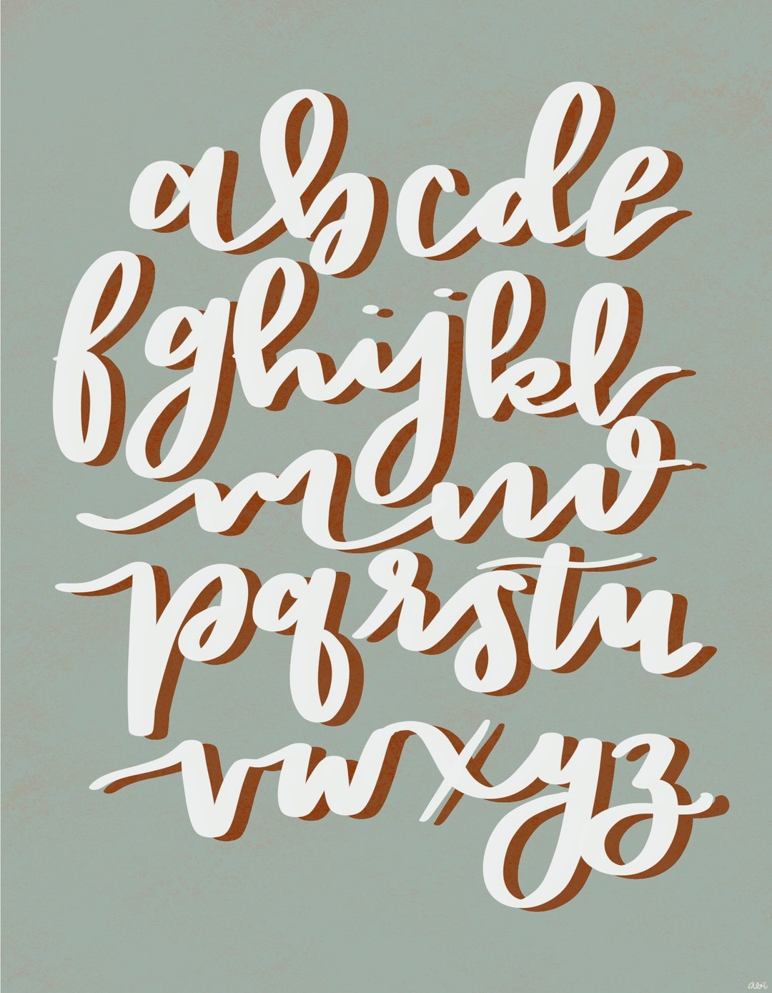 Calligraphy Alphabet Digital Print - Etsy