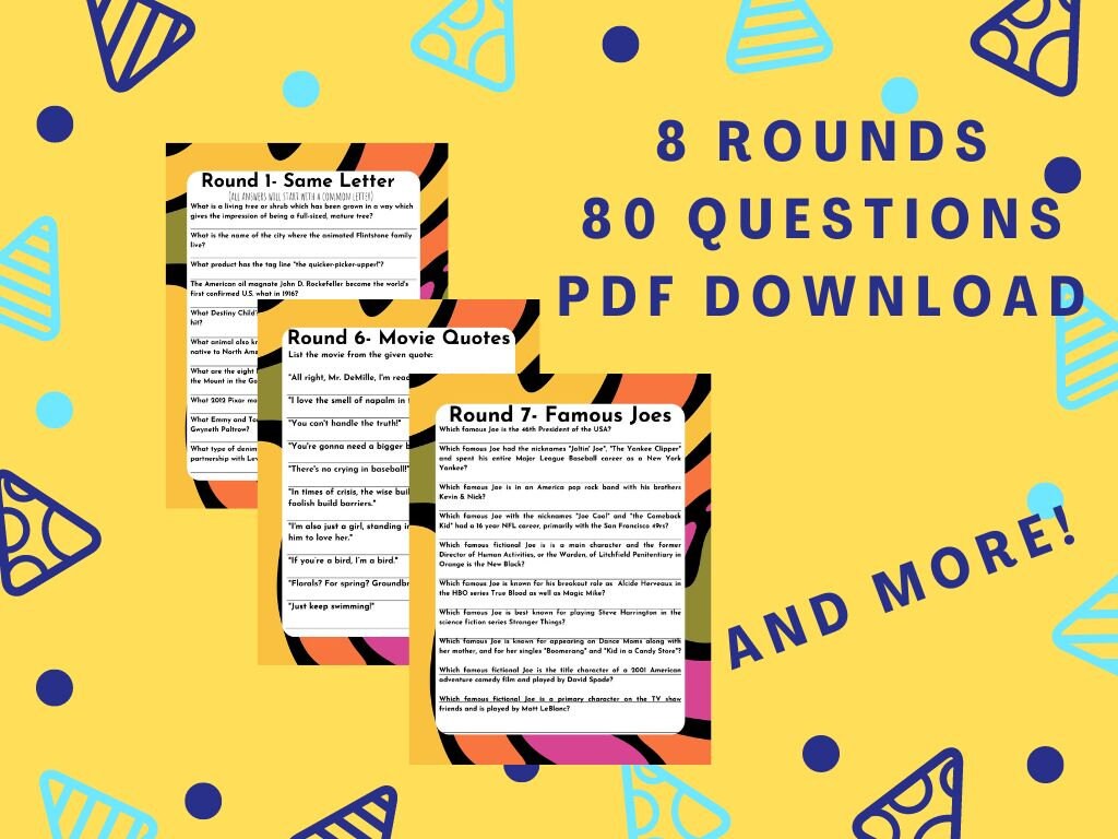 Virtual Powerpoint Pub Trivia Bar Trivia Team II Pop Trivia Pop Culture ...