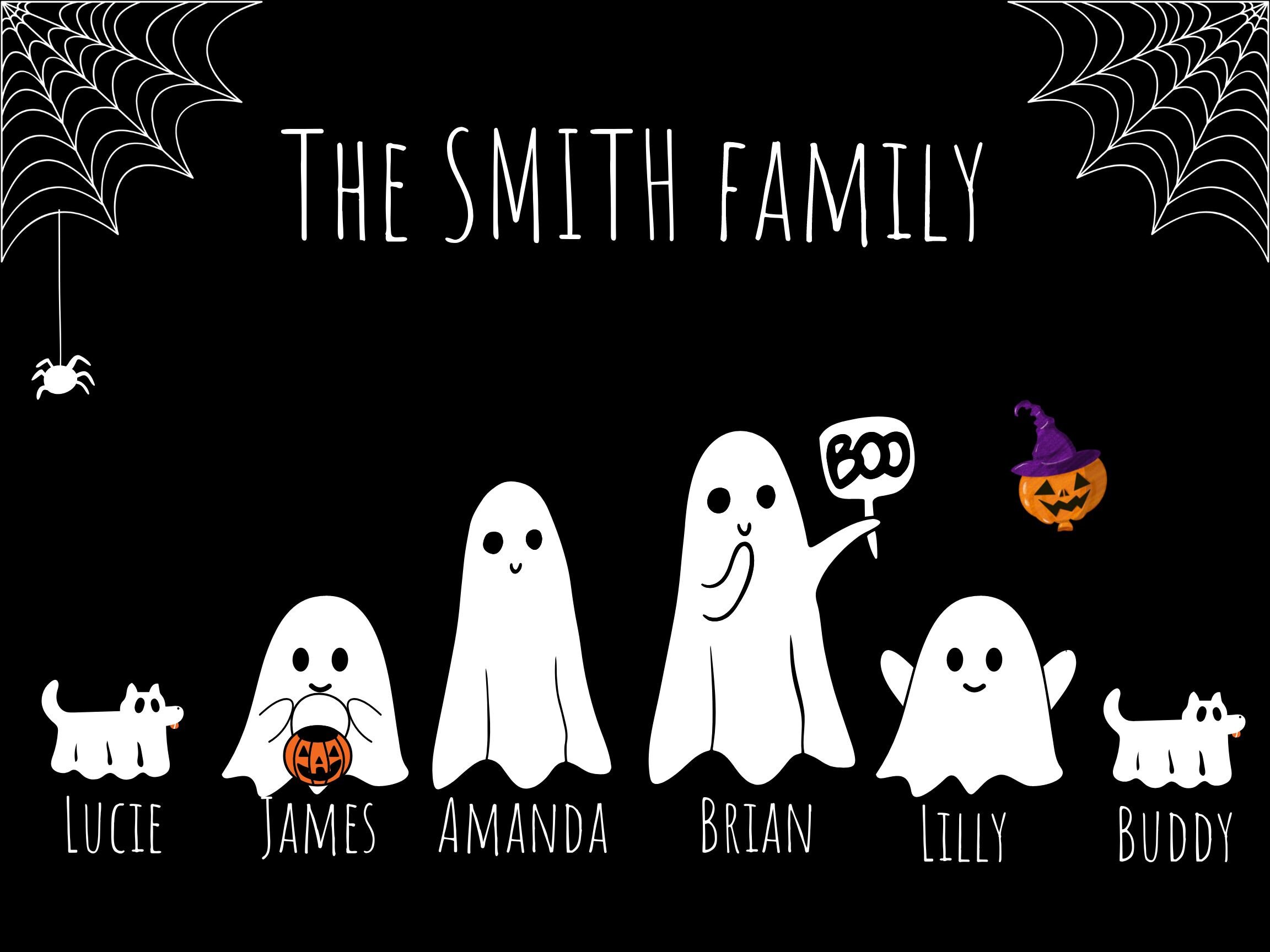 Personalized Family Ghost Family Portrait Print II Cute - Etsy