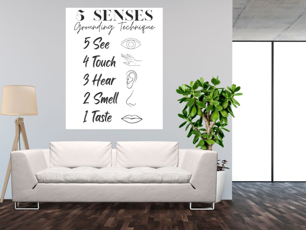 5 Senses Grounding Technique Mental Health Print Poster for Office ...
