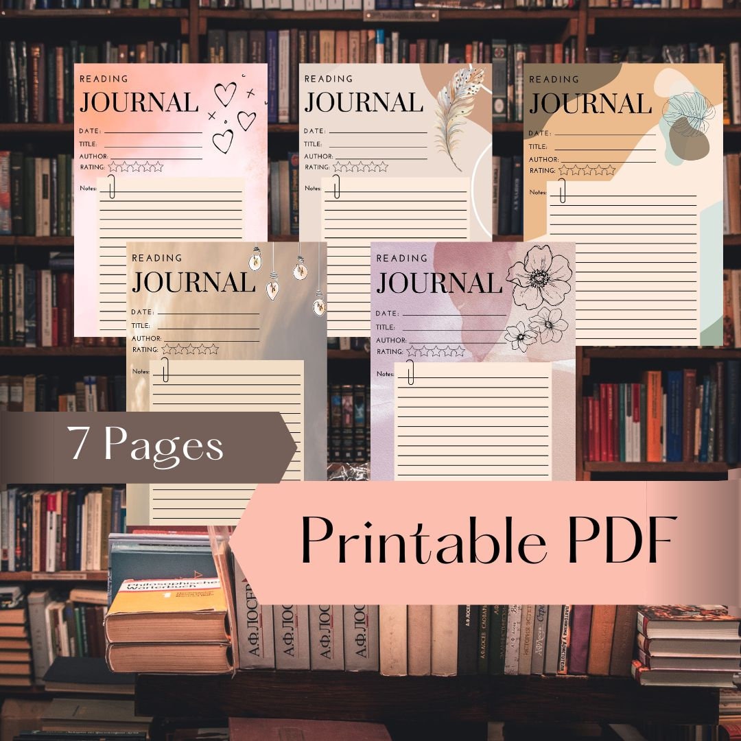 Adult Reading Journal & Log in Watercolor With Minimalist Design for ...