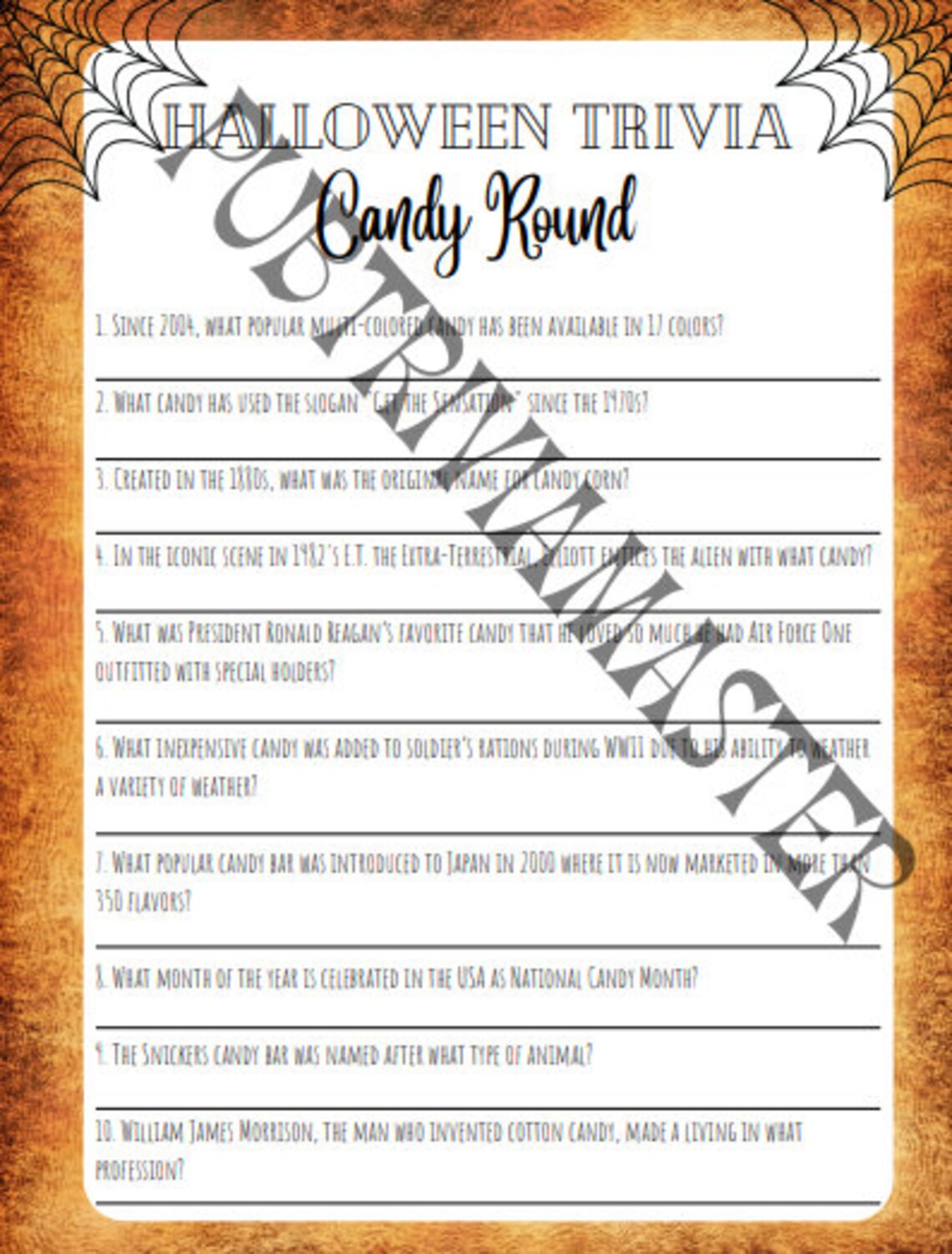 Virtual Halloween Pub Trivia Game Night Powerpoint Zoom II Party ...