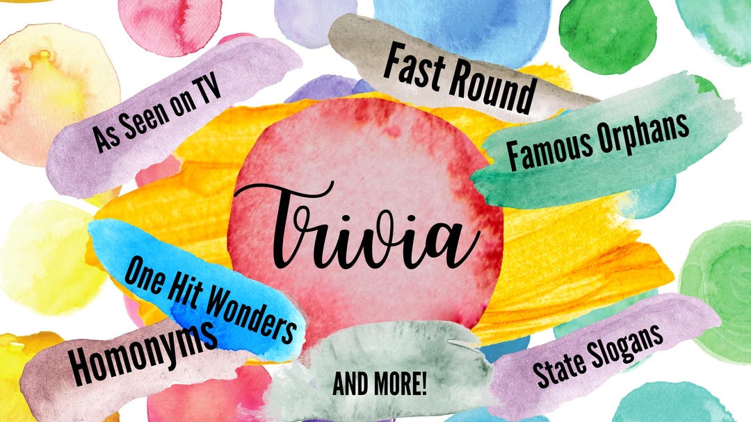 Pub Trivia Printable Game for Game Night Teambuilding II Pop Culture ...