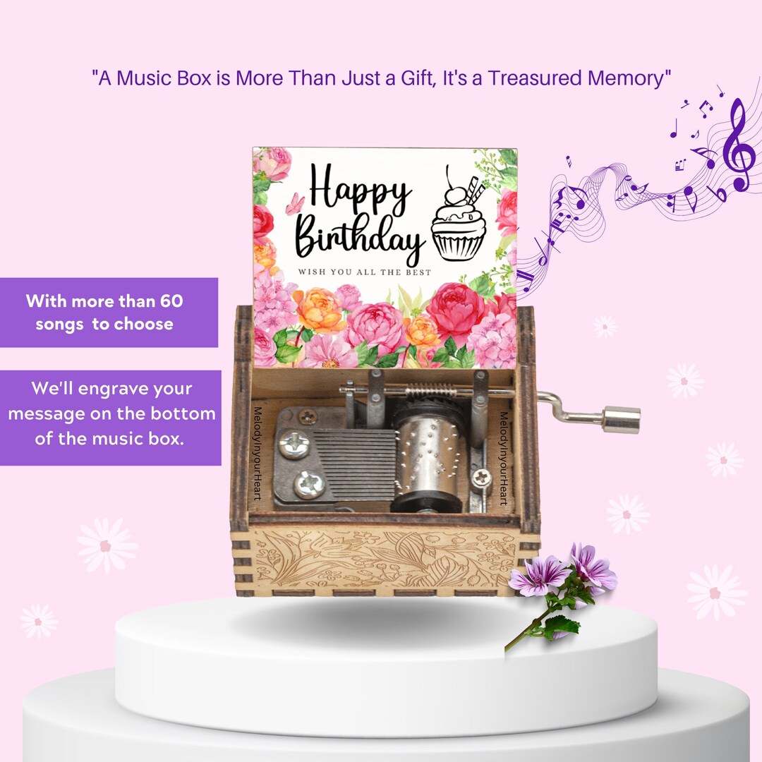 Personalized Hand-cranked Wooden Music Box 