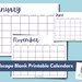 Blank Printable Calendar Set - Etsy