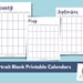 Blank Printable Calendar Set - Etsy