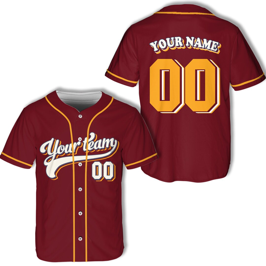 Personalized Team Name and Number Baseball Jersey, Custom Baseball ...