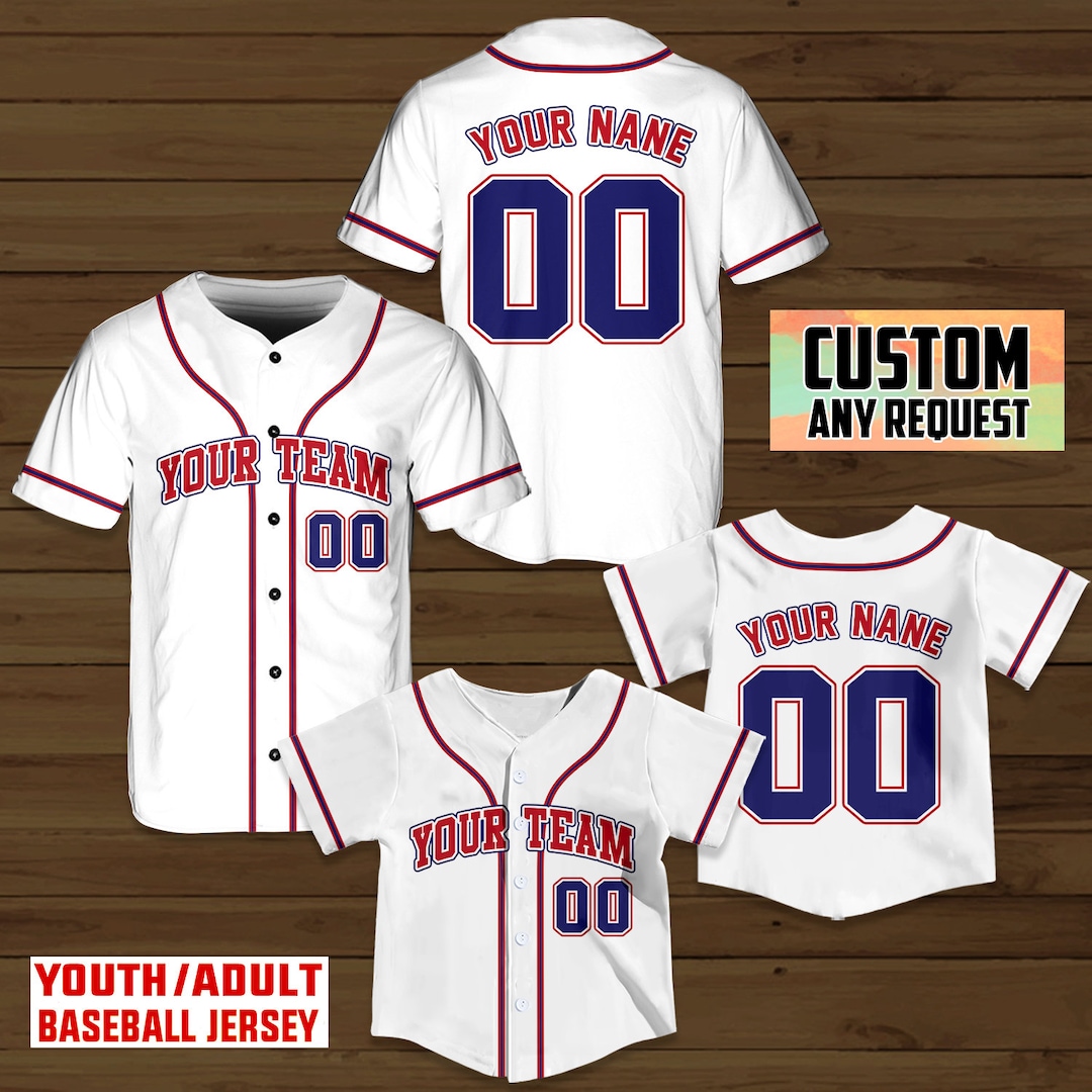 Personalized Team Name and Number Baseball Jersey, Custom Baseball ...