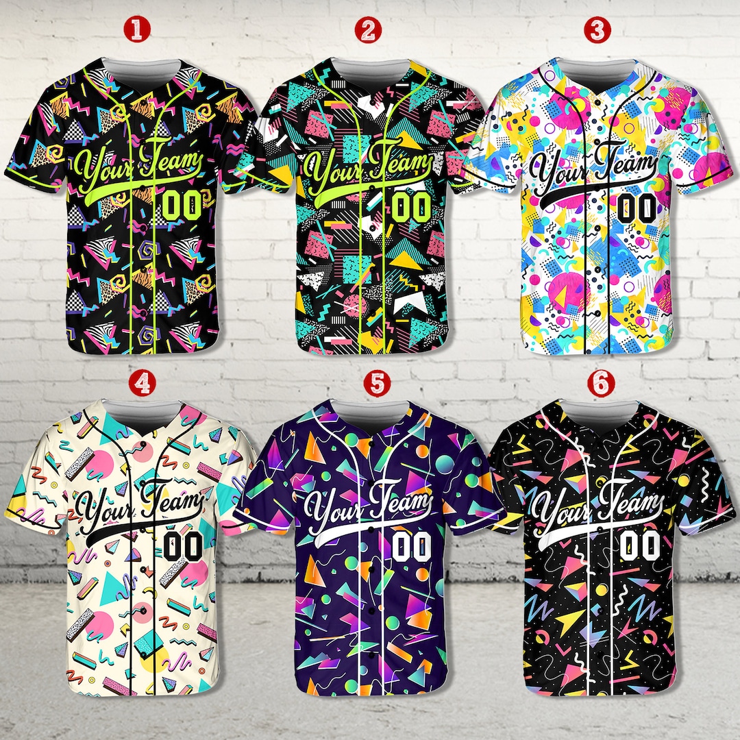 Personalized Retro 80s 90s Baseball Jersey, Custom Team Name Shirt ...