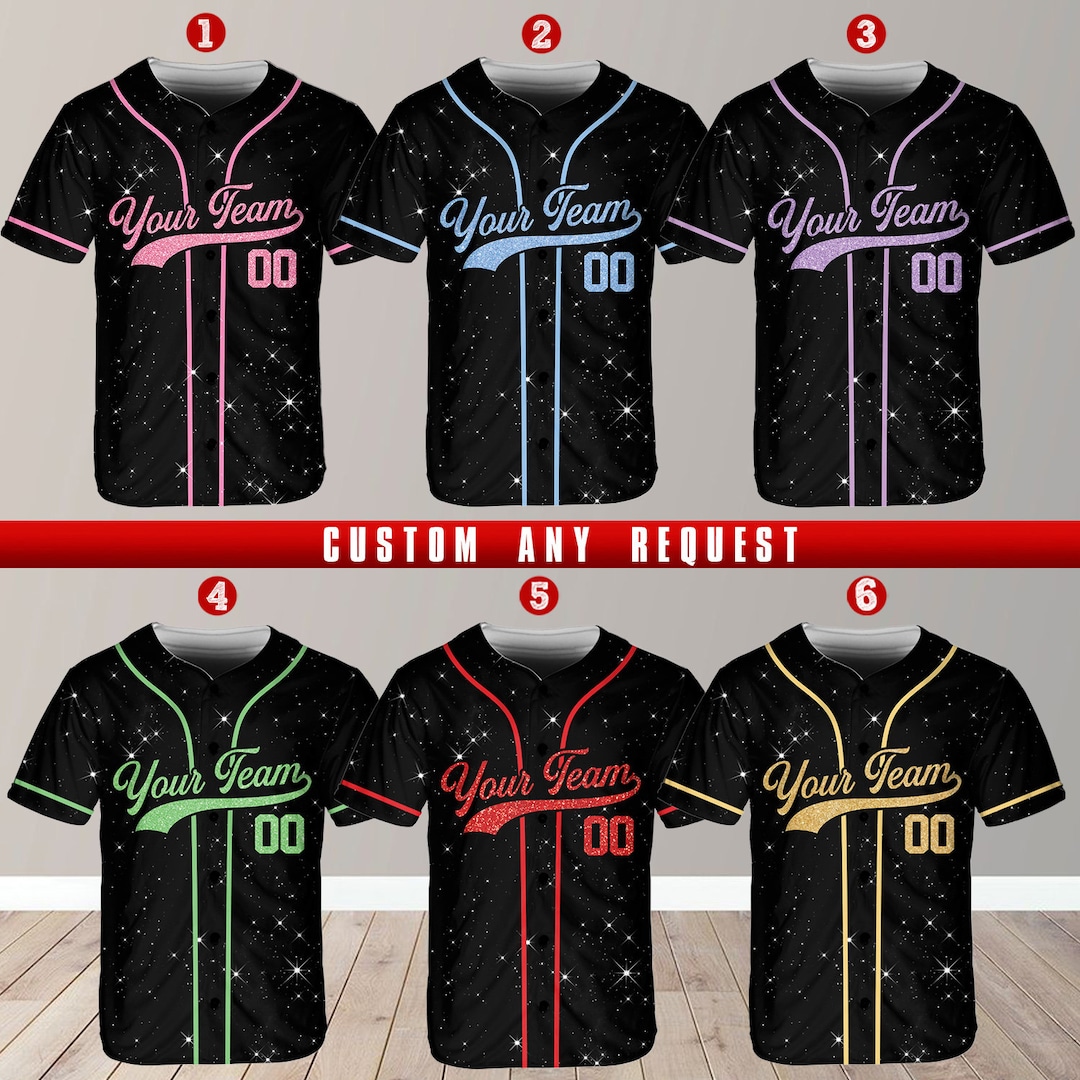 Personalized Team Name Number Baseball Jersey, Custom Baseball Jersey ...