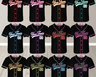 Personalized Team Name and Number Baseball Jersey, Custom Name Baseball ...