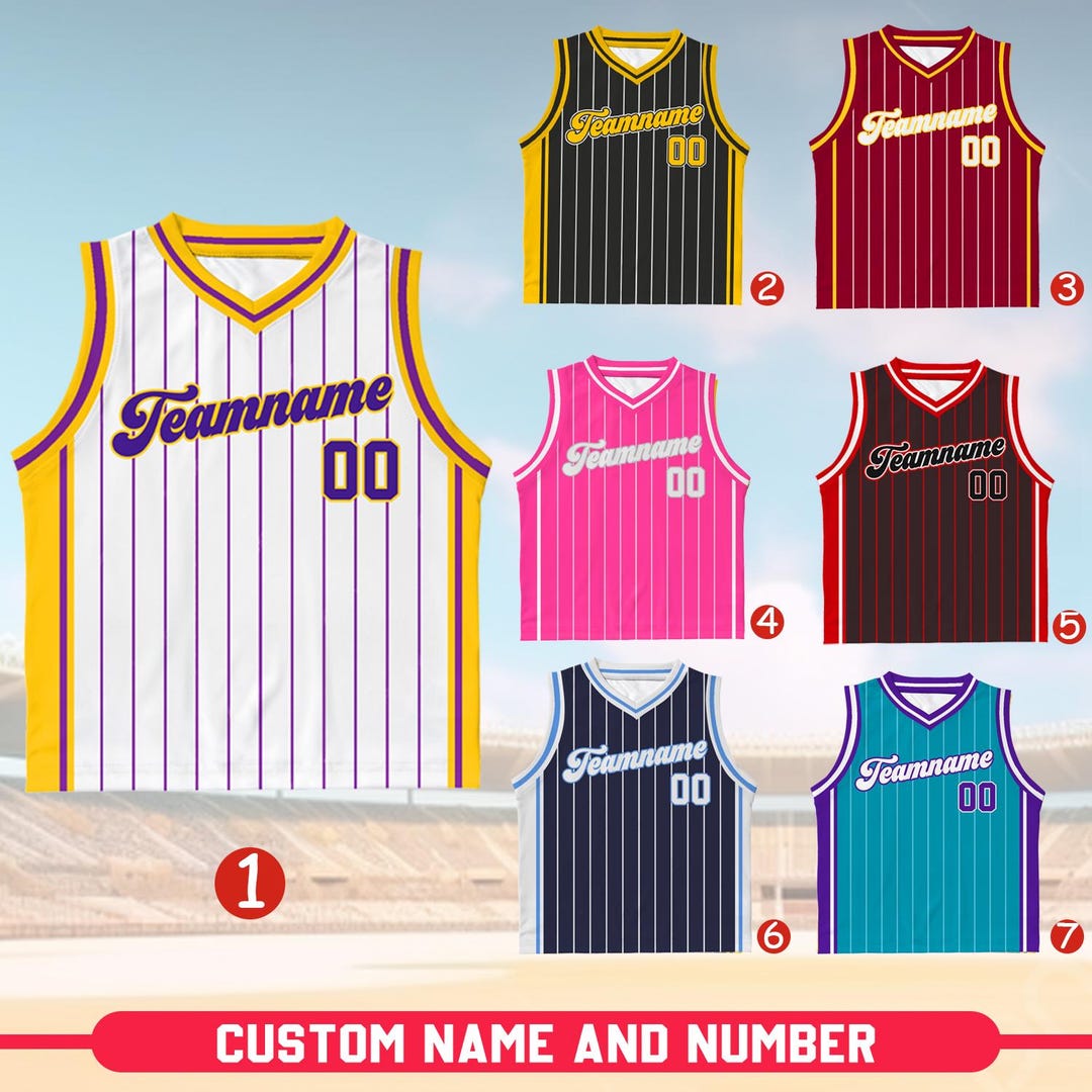 Custom Basketball Jersey Team Name & Number, Personalized Youth Kid ...