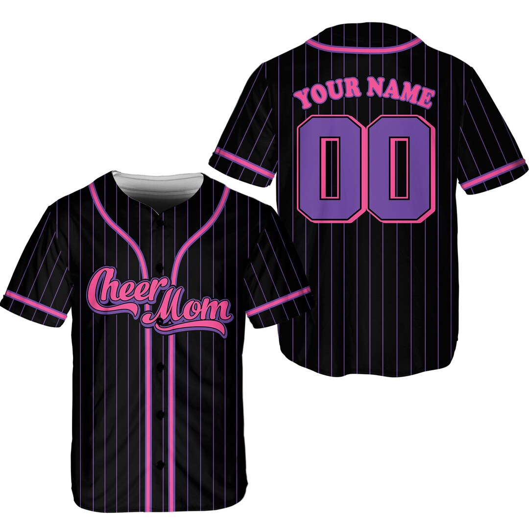 Personalized Cheer Mom Baseball Jersey, Custom Cheerleading Mom ...