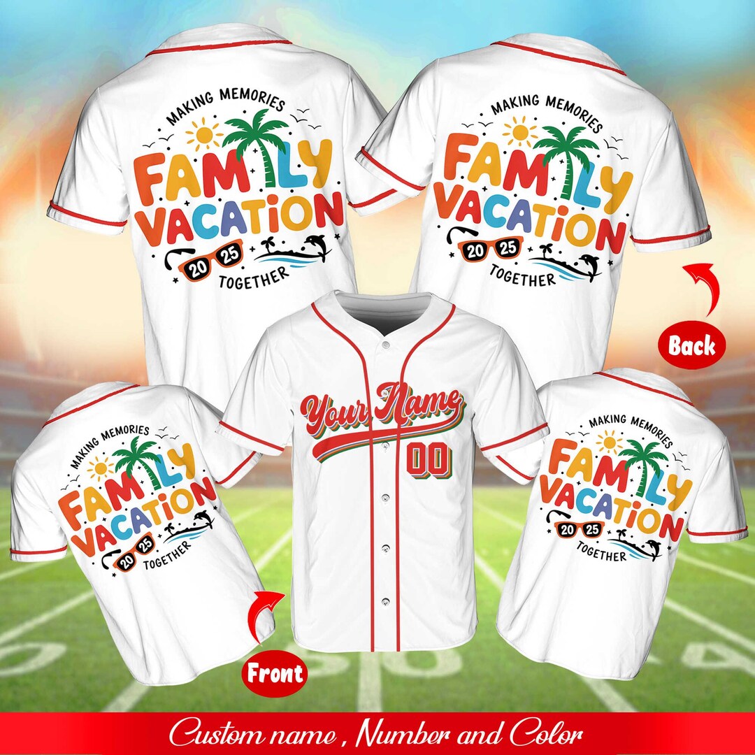 Personalized Family Vacation Baseball Jersey, Custom Name and Number ...