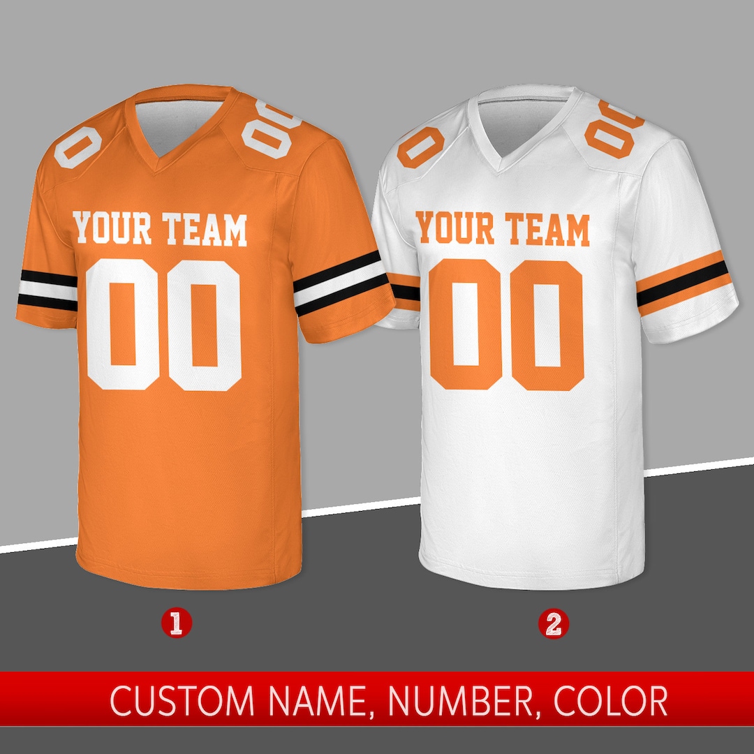 Personalized Team Name and Number Football Jersey, Custom V-neck Short ...