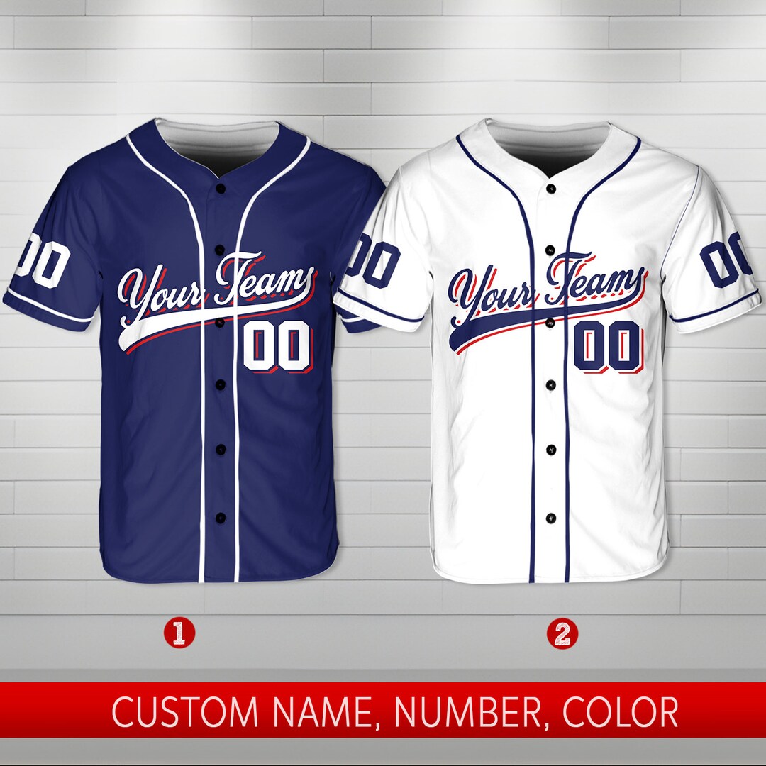Personalized Team Name and Number Baseball Jersey, Custom Baseball ...