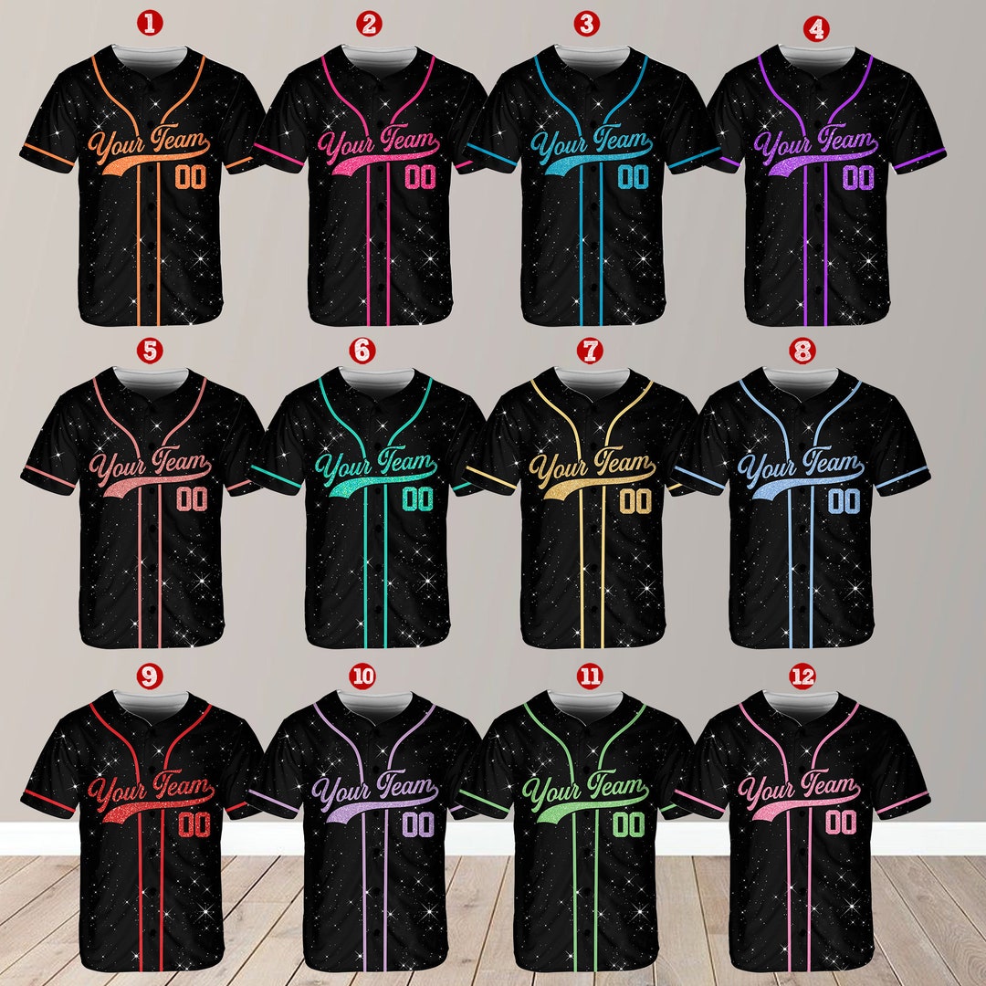 Personalized Team Name Number Baseball Jersey, Custom Baseball Jersey ...