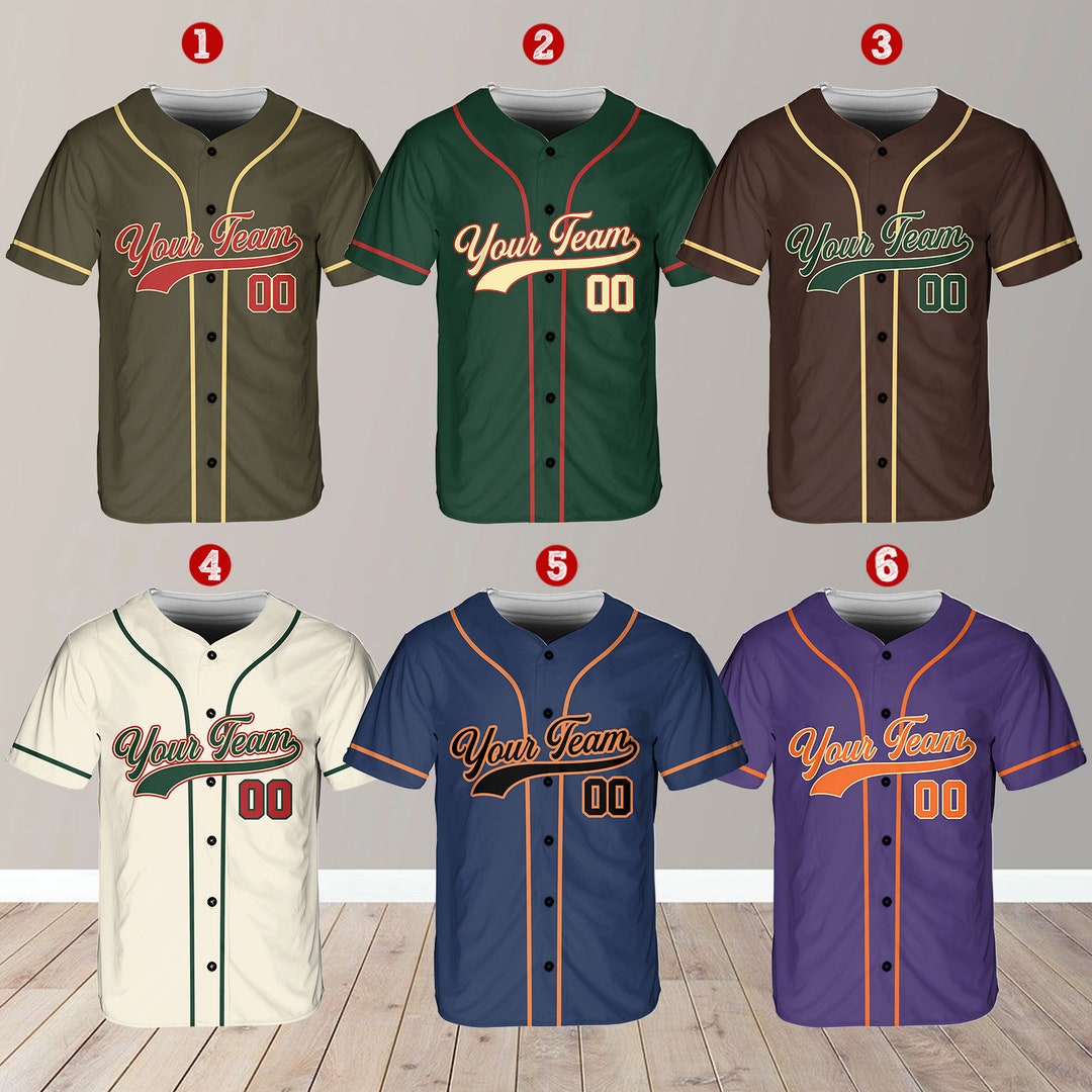 Personalized Team Name and Number Baseball Jersey, Custom Baseball ...