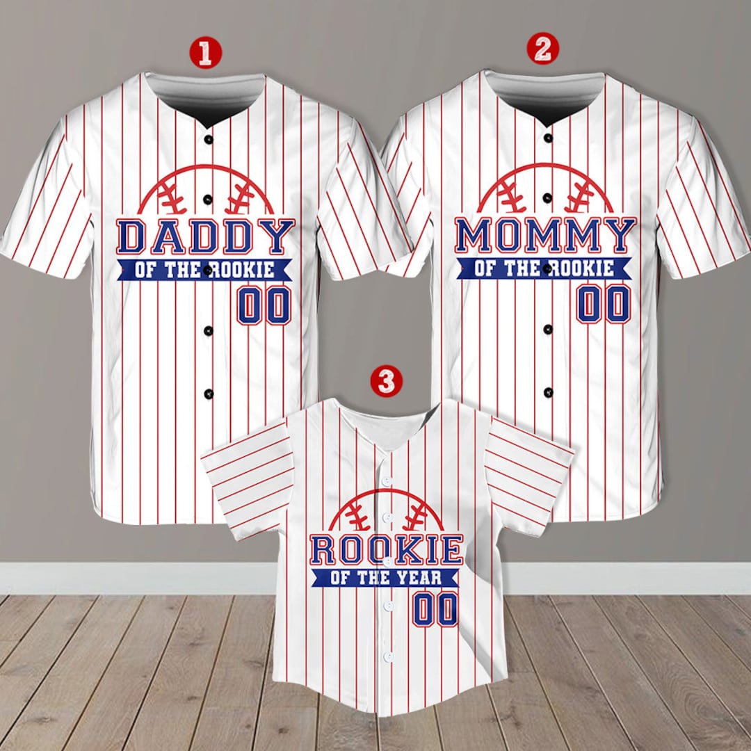 Personalized Mommy Daddy of the Rookie Baseball Jersey, Custom Name ...