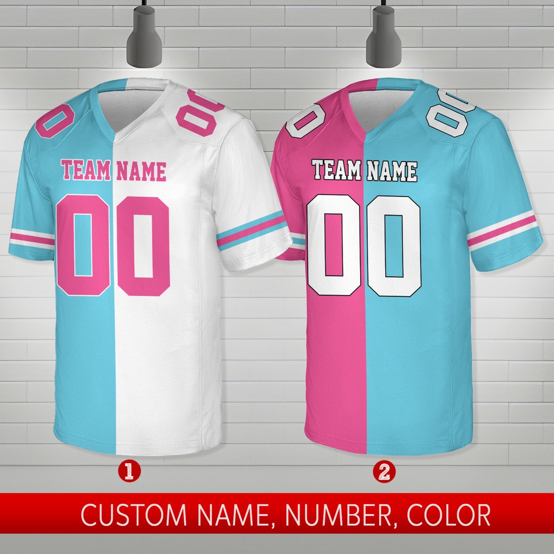 Personalized Team Name and Number Football Jersey, Custom V-neck Short ...