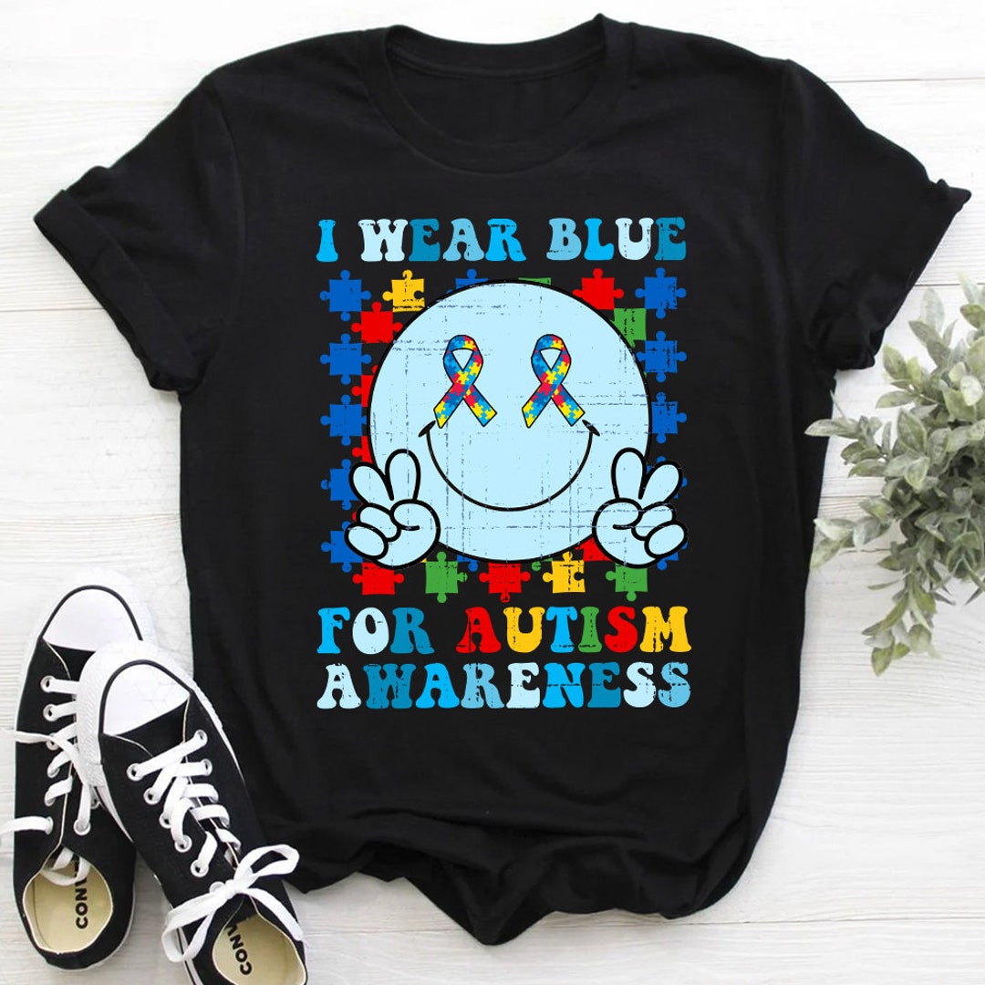 I Wear Blue for Autism Awareness Shirt, Retro Autism Shirt, Autism ...