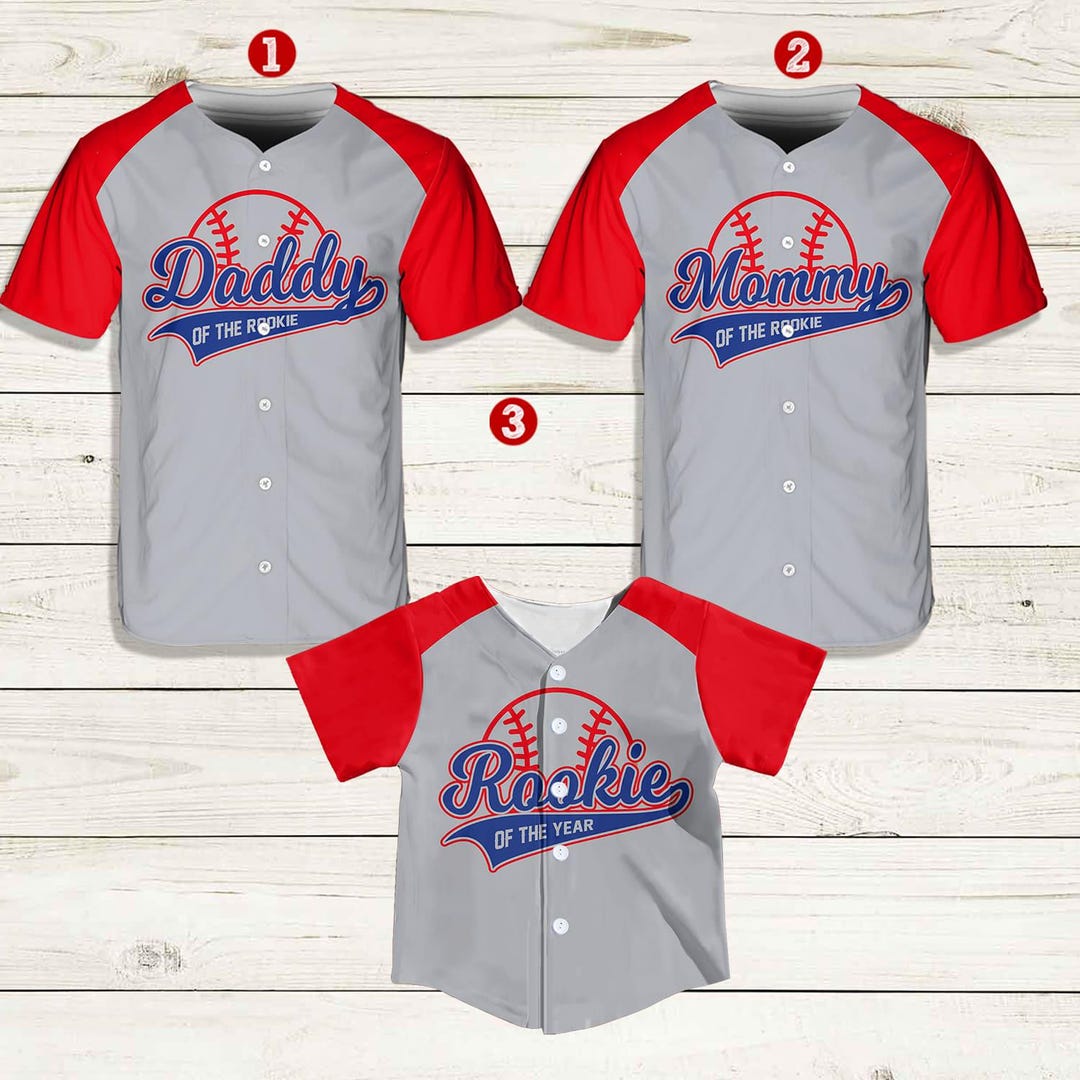 Personalized Mommy Daddy of the Rookie Baseball Jersey, Custom Name ...